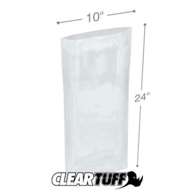 International Plastics PB11024 10 x 24 in. Clear Poly Bags, 0.00125 ...