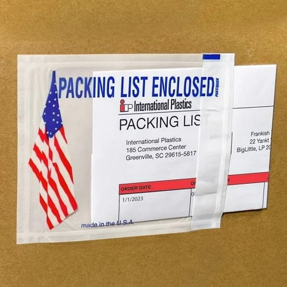 International Plastics PL-HP-USA1 4.5 x 5.5 in. USA Flag Packing List ...