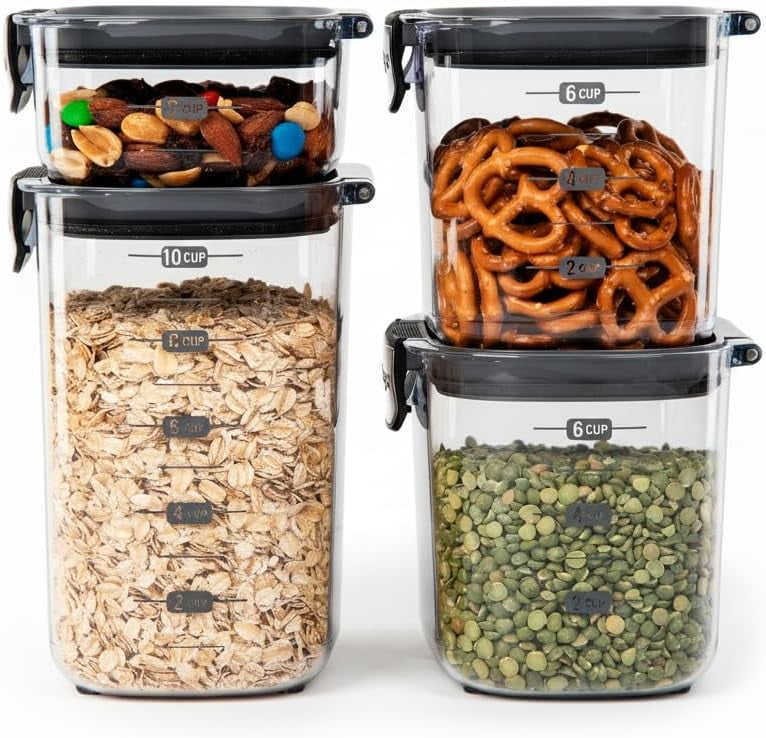 International ProKeeper+ 4-Piece Clear Plastic Modular Airtight Pantry ...