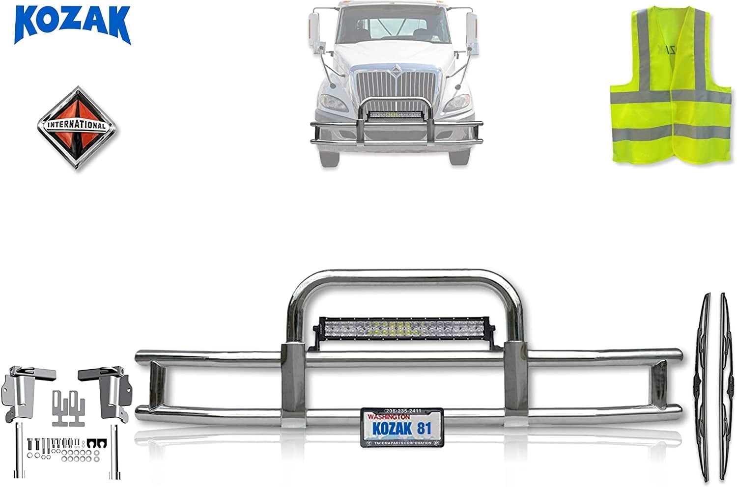 International Prostar Front Bumper Grill Deer Brush Moose Guard ...