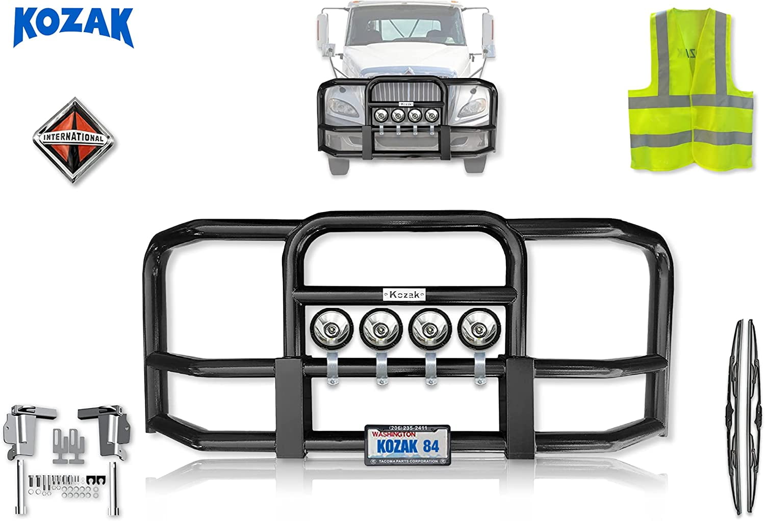 International Prostar Front Bumper Grill Deer Moose Brush Bumper Guard ...