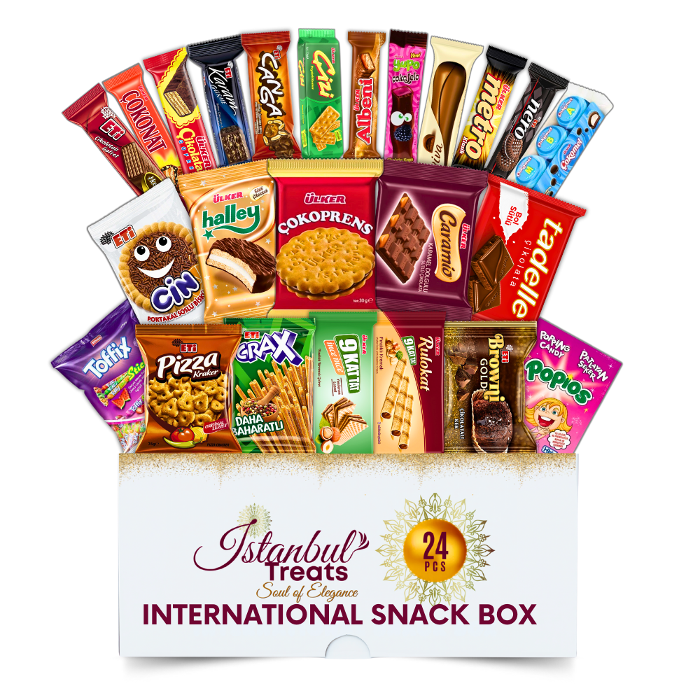 International Snack Box - 24 PCS | Turkish Chocolates, Wafers, Pretzels ...