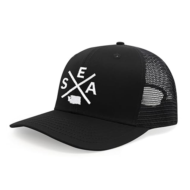 International Tie Seattle SEA Hat for Men and Women - Snapback Trucker ...