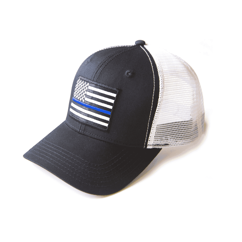 Thin Blue Line Flag Hat for Men and Women – Snapback Trucker Baseball ...
