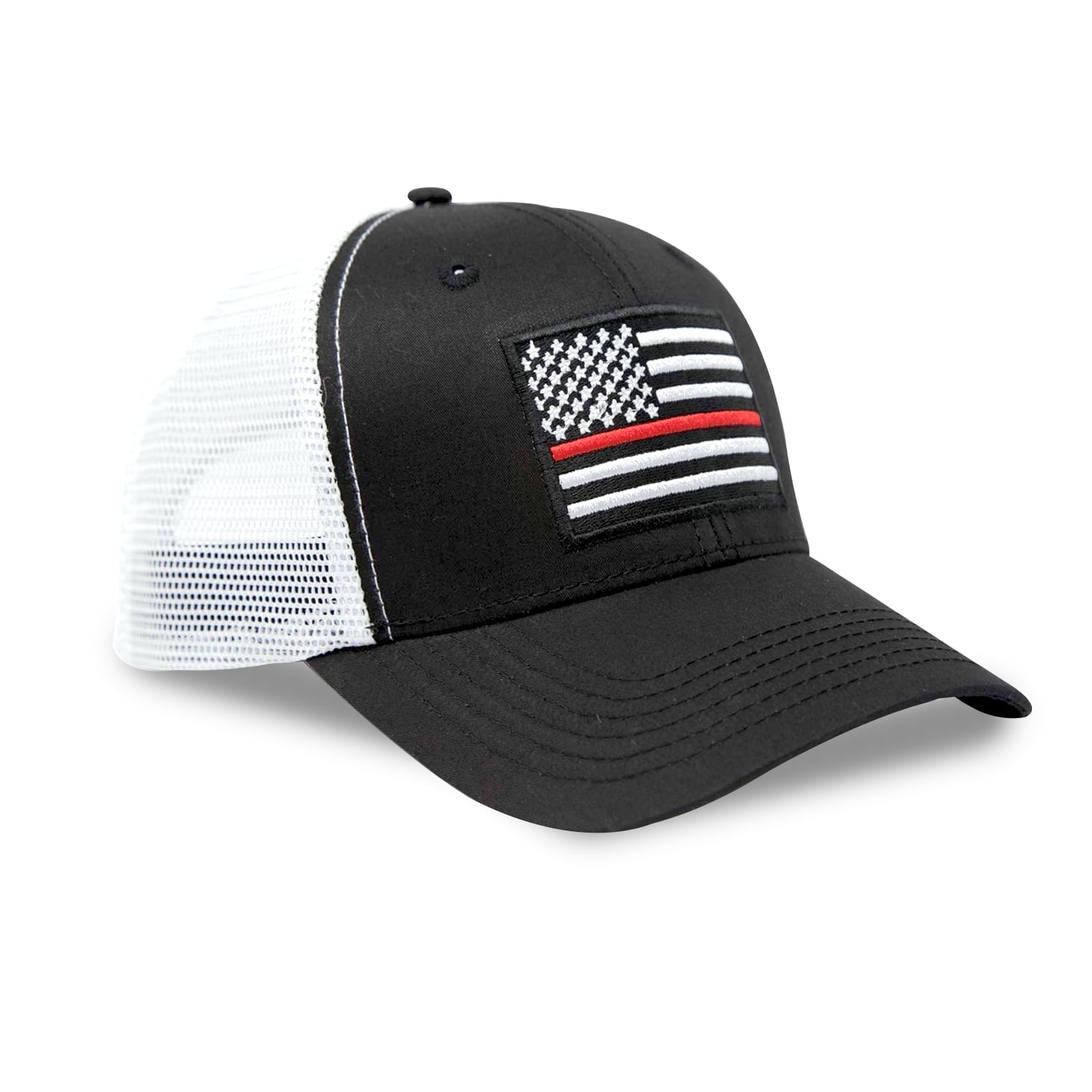 Thin Red Line Flag Hat for Men and Women – Snapback Trucker Baseball ...