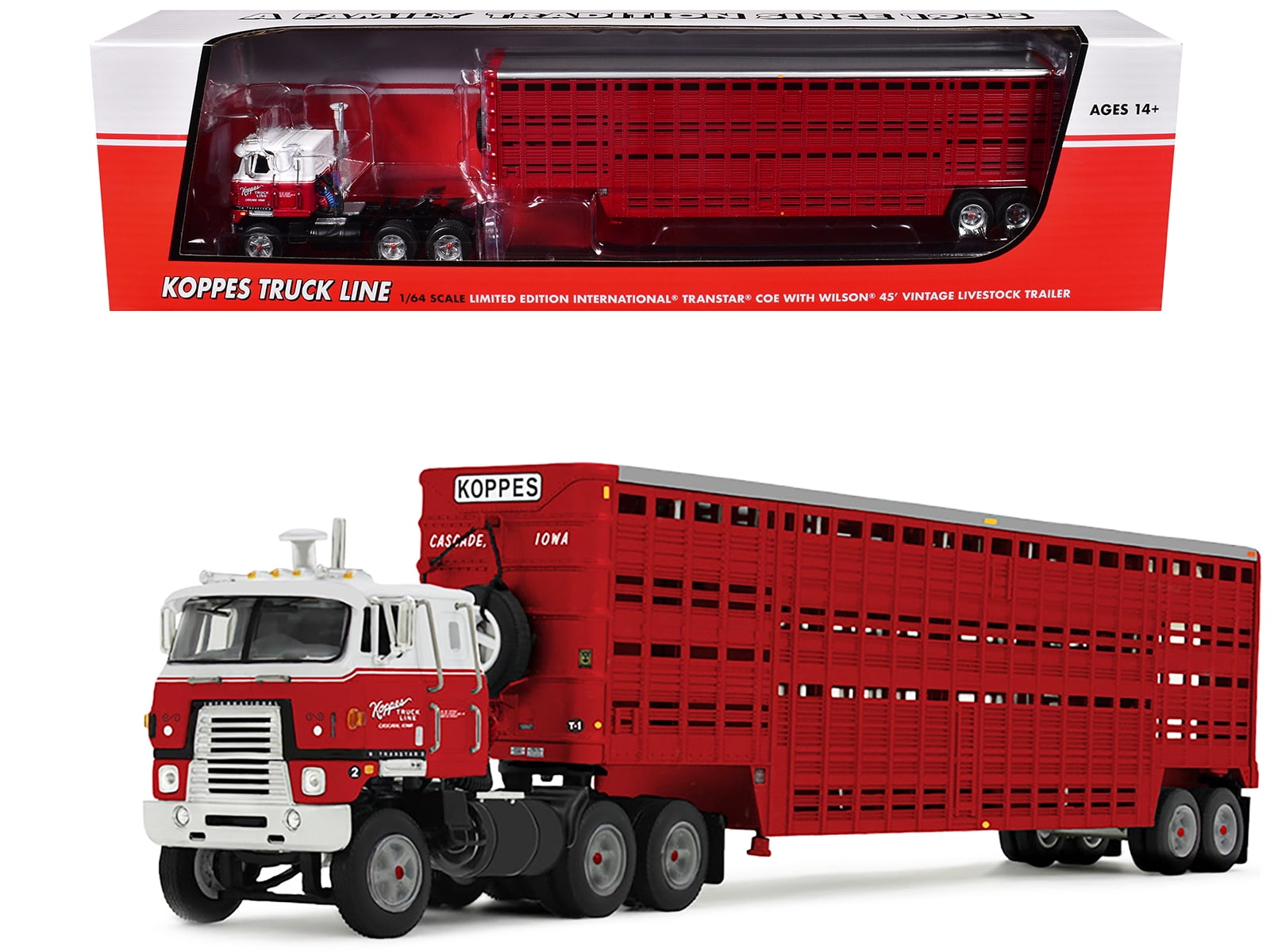 International TranStar COE and 45' Wilson Vintage Livestock Trailer ...