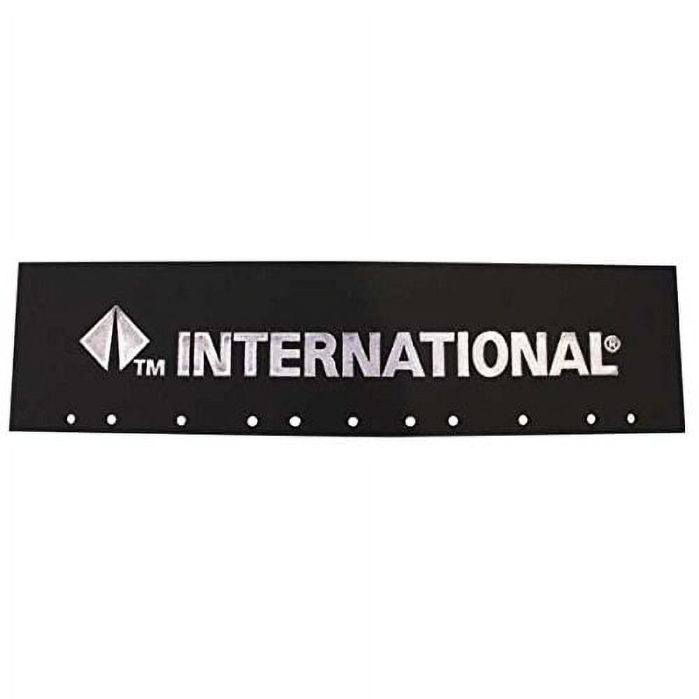 International Trucks Black & Silver 6" x 24" Semi Truck Mud Flap ...