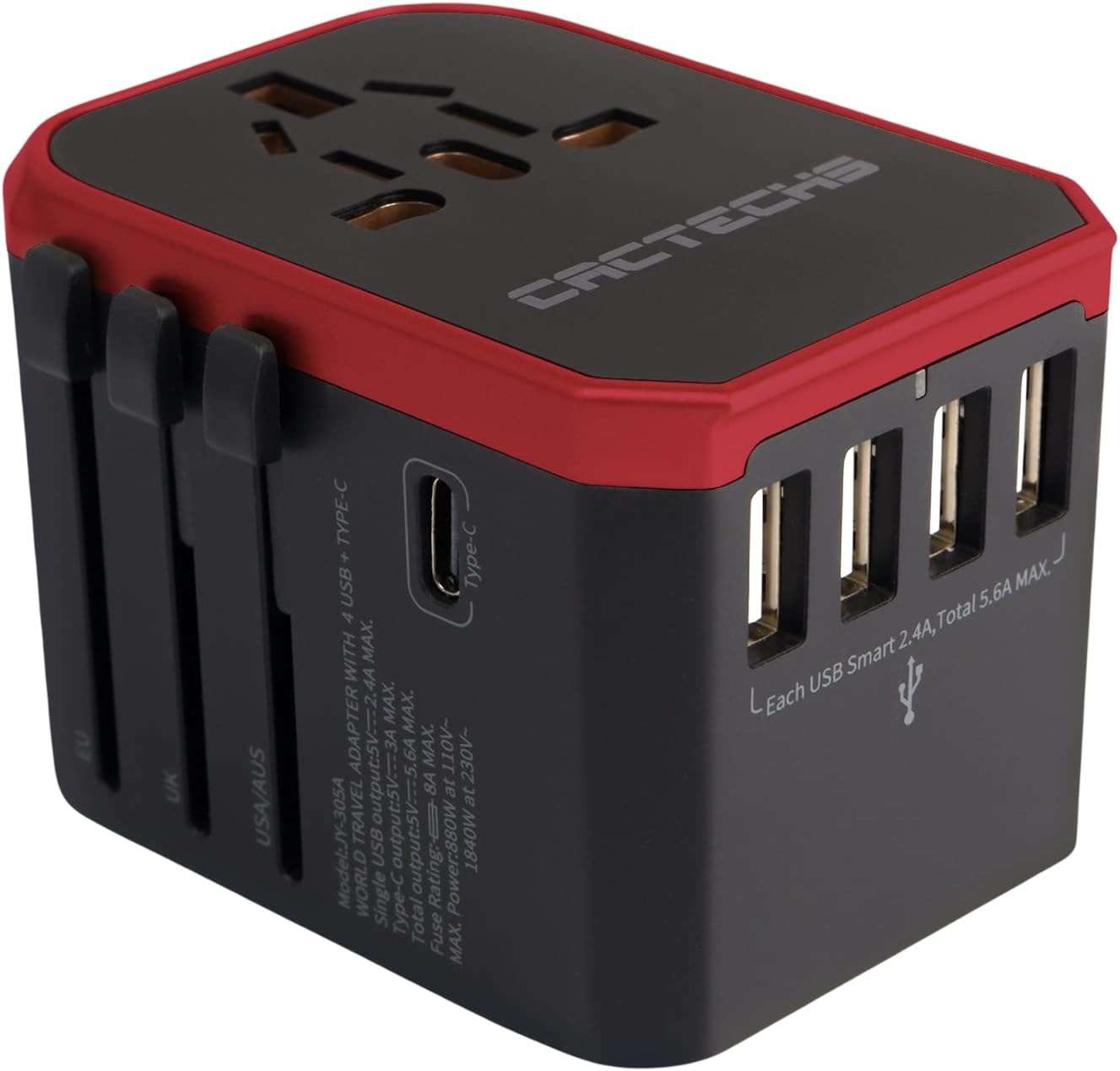 International Universal Travel Adapter Worldwide 4 USB 1 Type C Travel ...