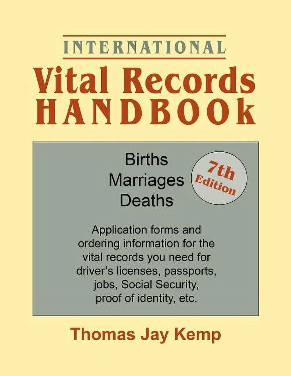 International Vital Records Handbook. 7th Edition: Births, Marriages ...