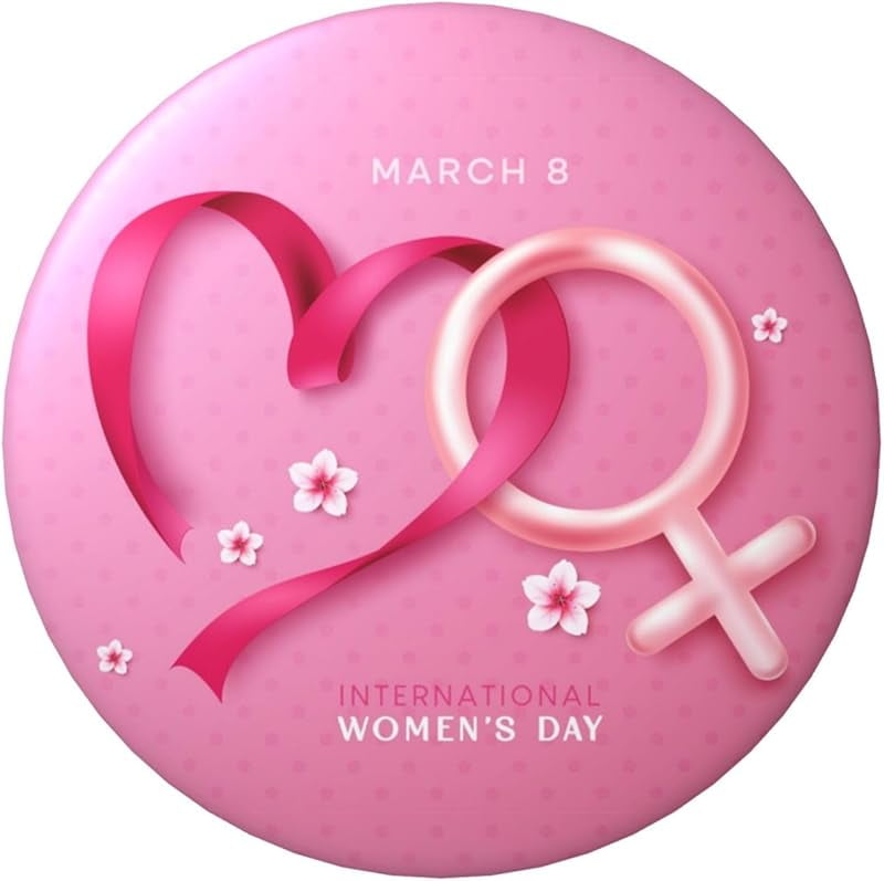 International Women's Day 2025 Pins Round Brooch Backpacks Button Badge ...