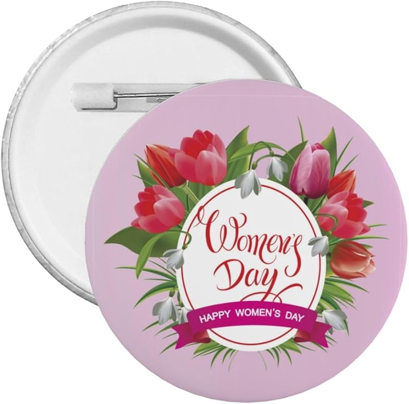 International Women's Day 2025 Pins Round Brooch Backpacks Button Badge ...