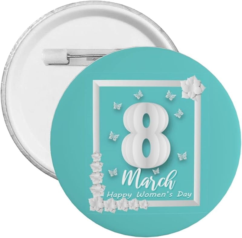 International Women's Day 2025 Pins Round Brooch Backpacks Button Badge ...