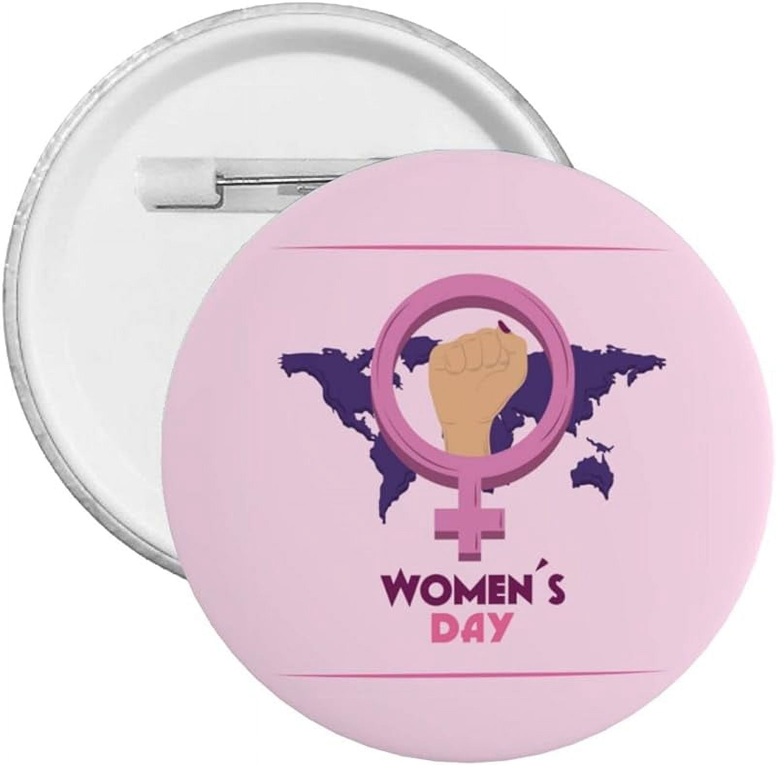 International Women's Day 2025 Pins Round Brooch Backpacks Button Badge ...