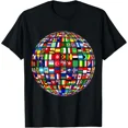 International World Flags And Map Geography Kids Print Unisex T-Shirt ...