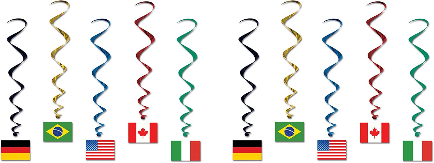 International World Flags Hanging Spirals Whirls For Traveler Party ...