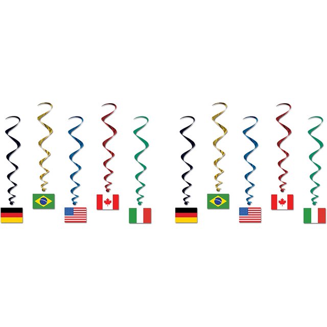 International World Flags Hanging Spirals Whirls For Traveler Party ...