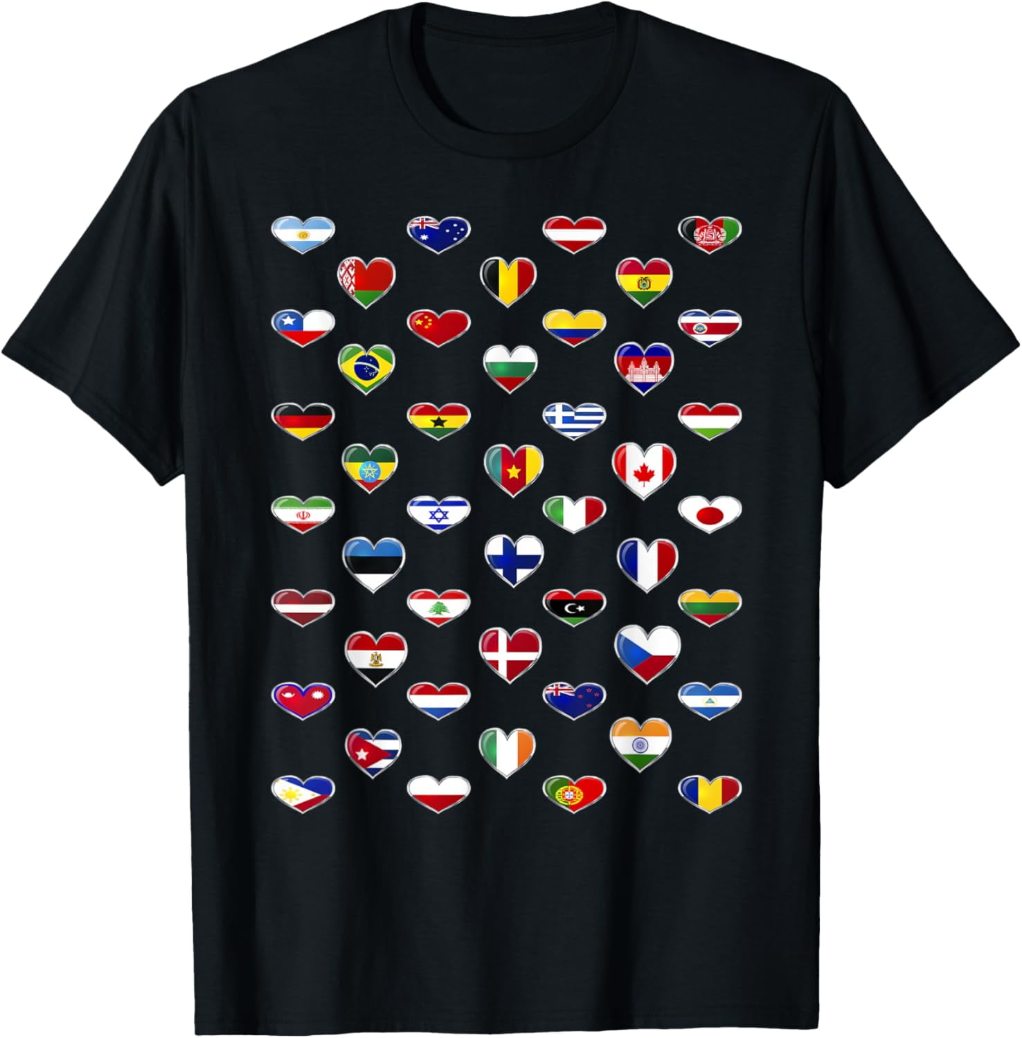 International World Flags T-shirt Flags World Map T-Shirt - Walmart.com
