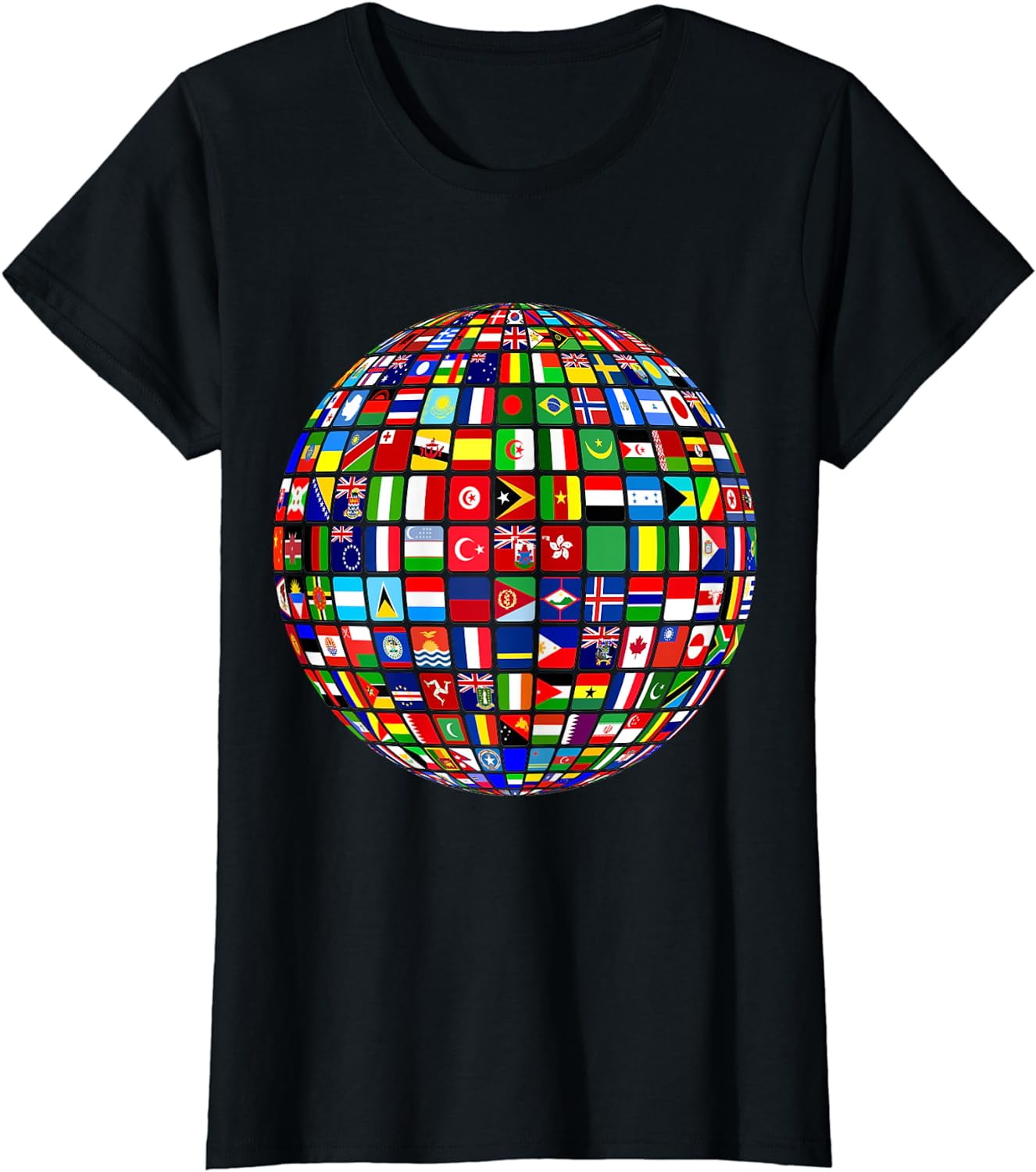 International World Flags T-shirt Flags World Map T-Shirt - Walmart.com