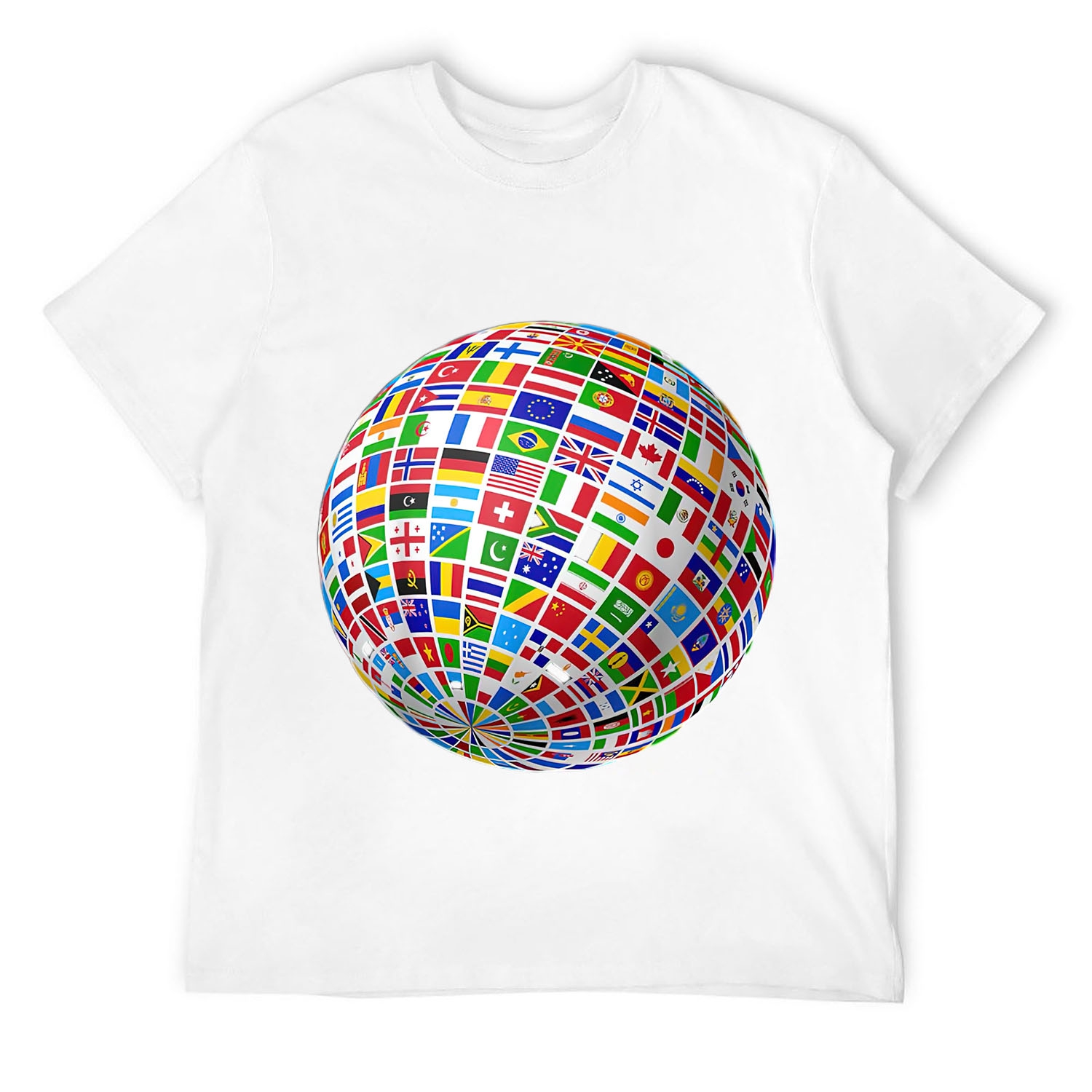 International World Flags T-shirt Flags World Map Tshirt - Walmart.com
