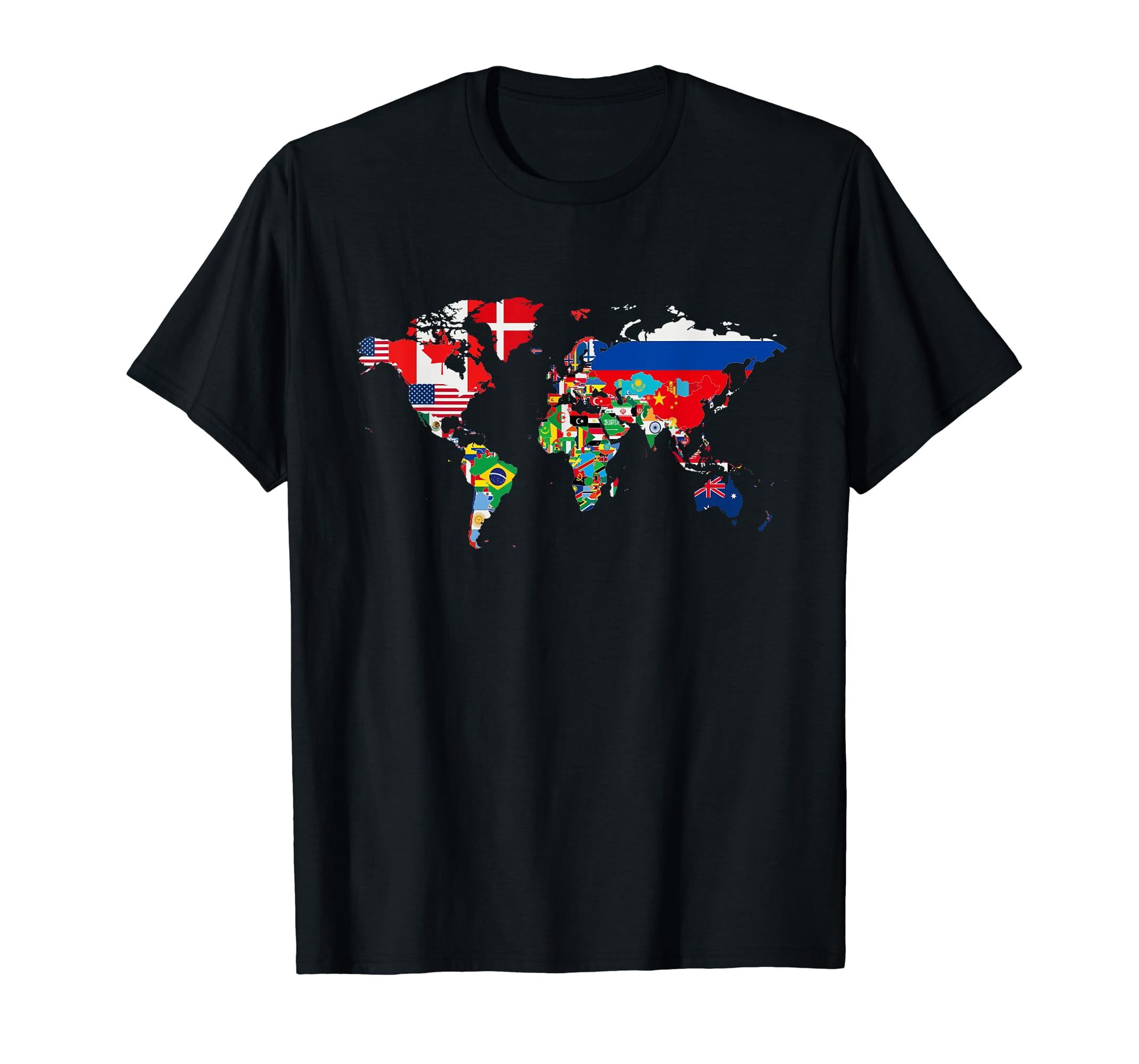 International World Flags T-shirt Flags World Map for kids T-Shirt ...