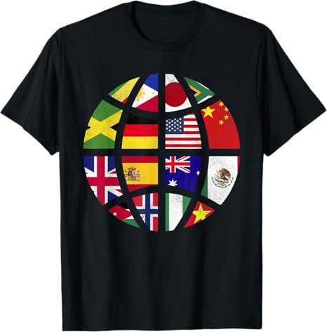 International World Flags Traveler Travelling World Flags T-Shirt ...