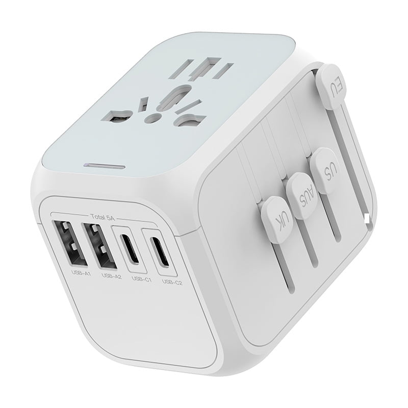 International travel adapter with 2 USB and 2 type-c interface power ...