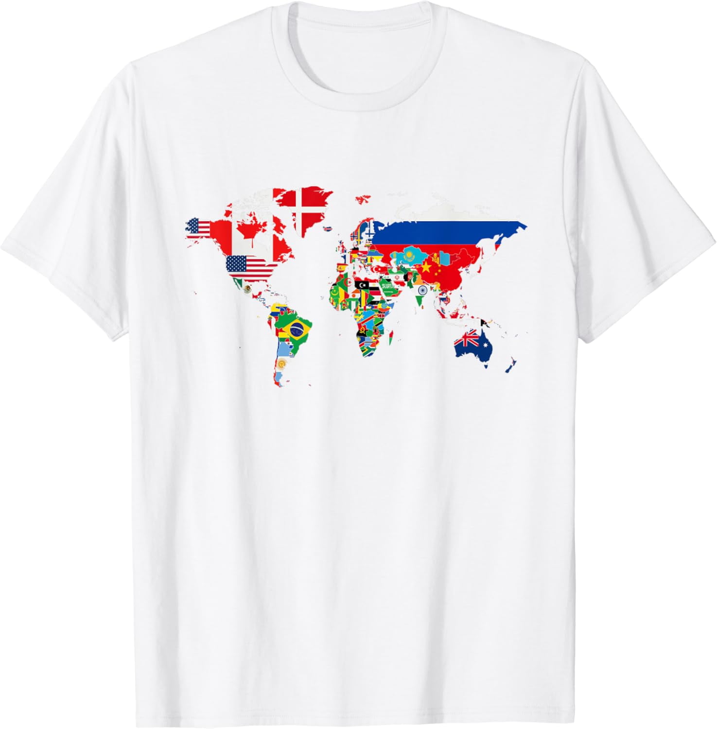 International world flags and world map for children T-Shirt100% cotton - Walmart.com