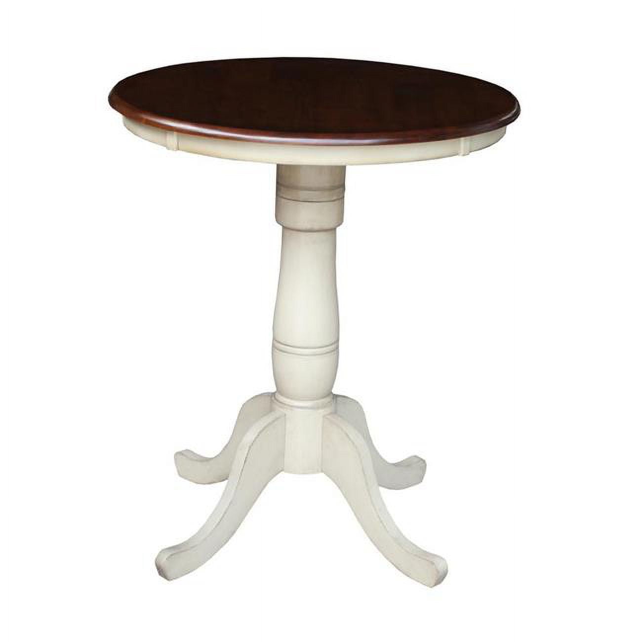 InternationalConcepts Round Top Ped Table - Almond - Walmart.com