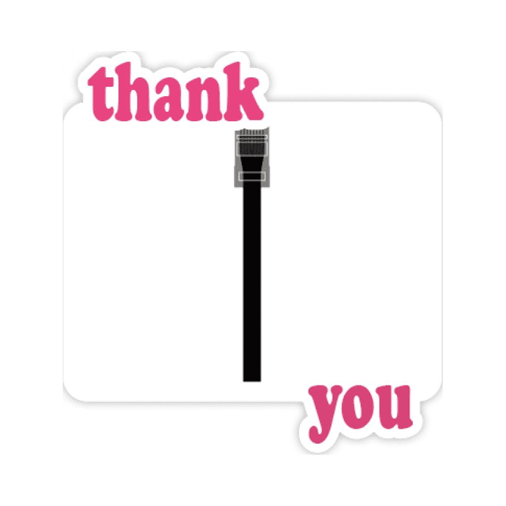 Internet Cable Black Plug Pattern Thank You Stickers Quote Grateful ...