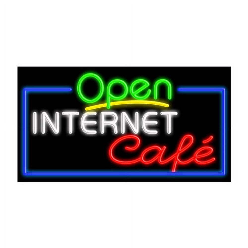 Internet Cafe Glass Neon Sign 37"L x 20"H #15768 - Walmart.com