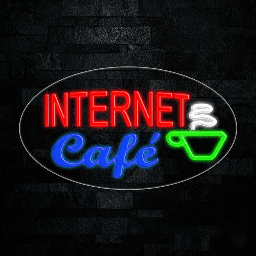 Internet Cafe LED Neon Sign 28"L x 16"H #34110 - Walmart.com
