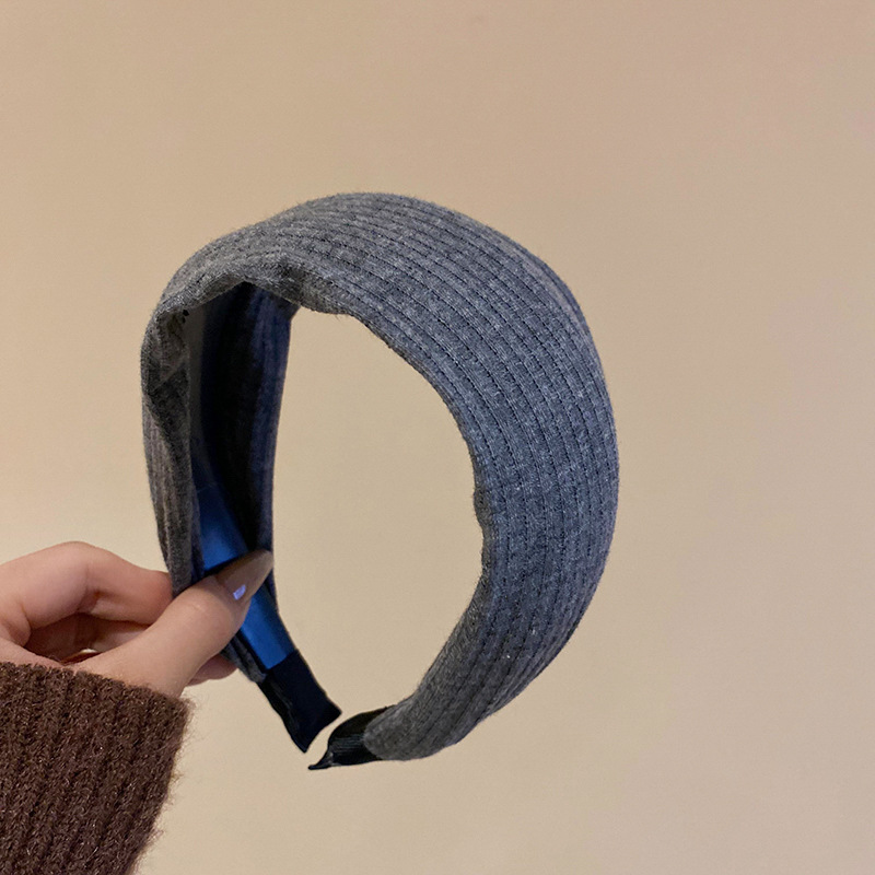Internet Celebrity's Same Solid Color Wide Edge Striped Yarn Headband ...