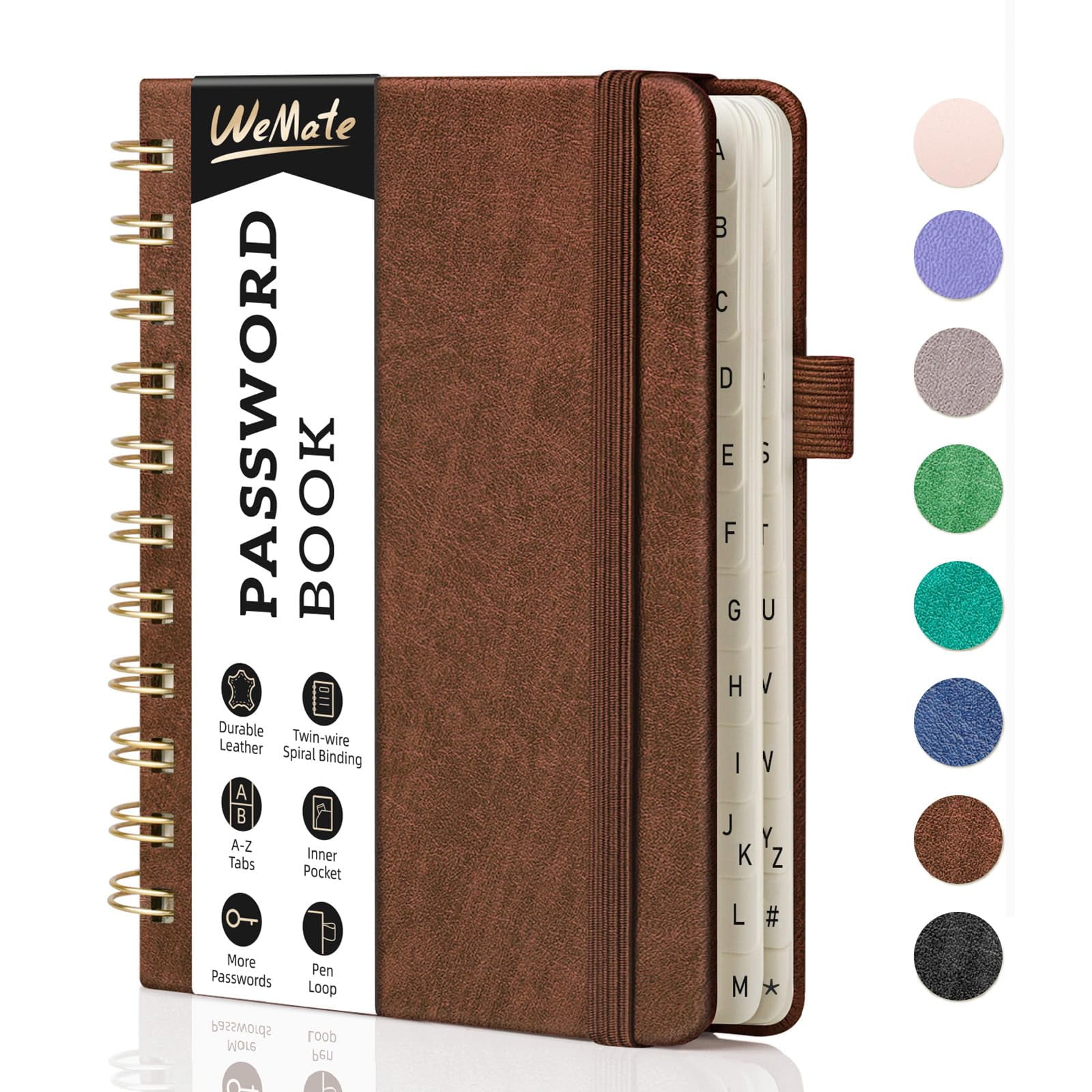 Internet Password Book with Tabs, Spiral Bound Logbook for Secure ...