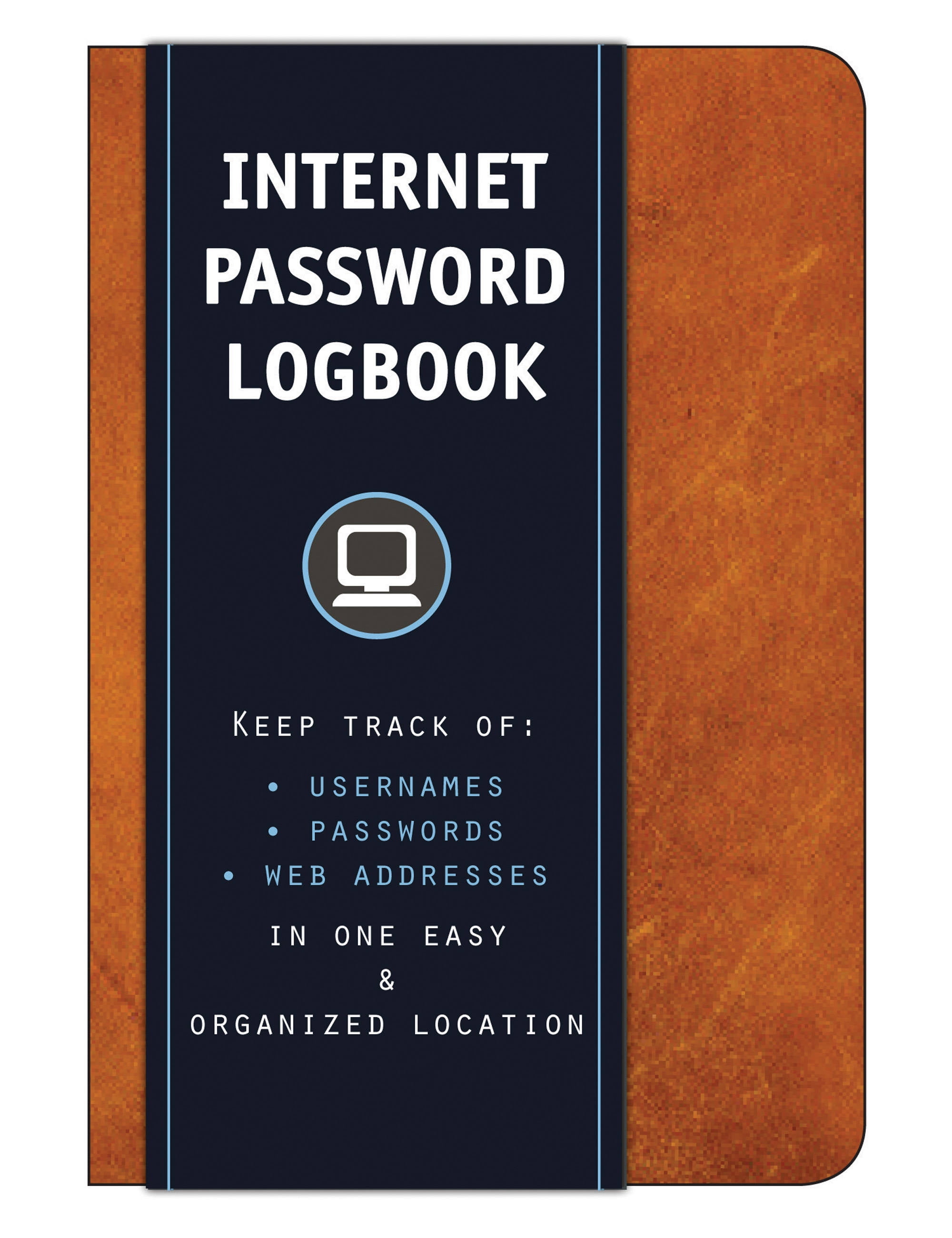 Internet Password Logbook: Hardcover Cognac Leatherette Keeper for ...