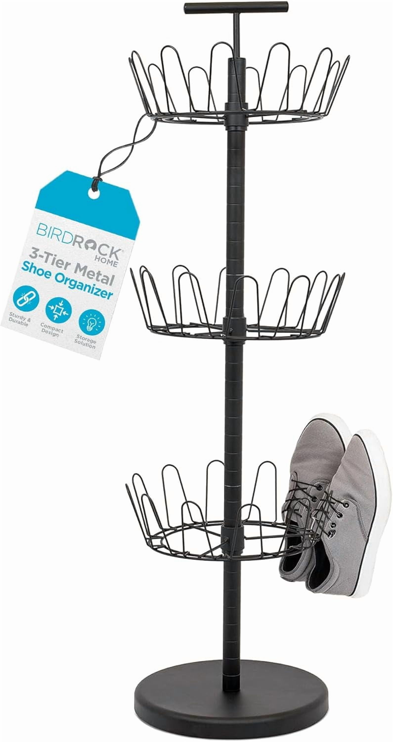 Internet's Best 3 Tier Metal Shoe Tree | Black Finish | 18-Pair Shoe ...