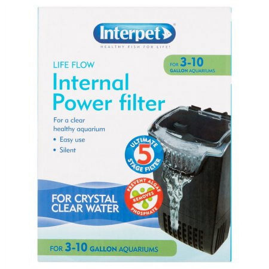 Interpet Life Flow Internal Aquarium Power Filter with 3 Cartridges ...