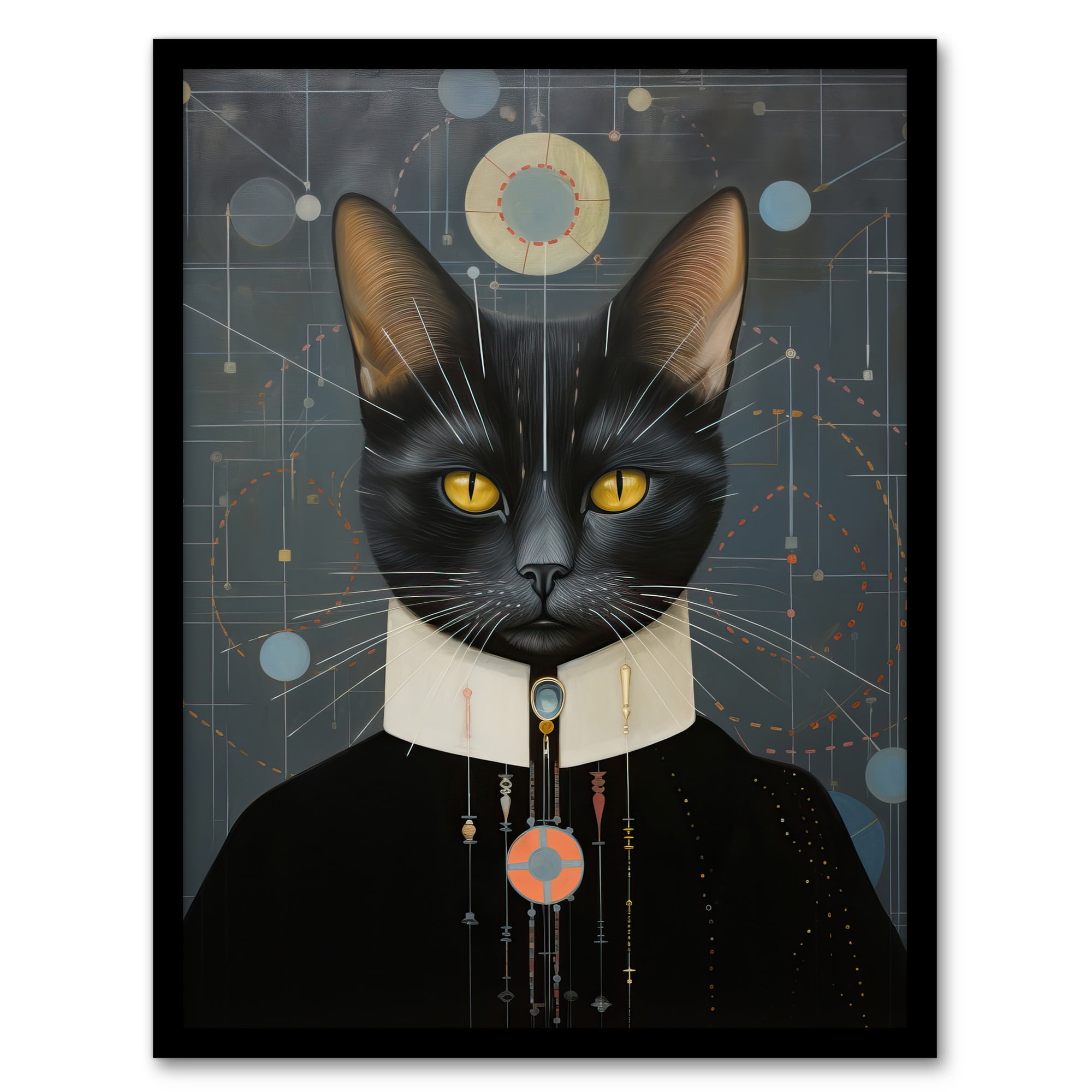 Interplanetary Cat King Oil Painting Conceptual Art Cosmic Empire Ruler ...