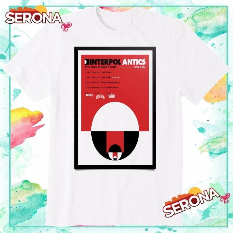 Interpol Antics 20th Anniversary Tour Usa 2024 Shirt