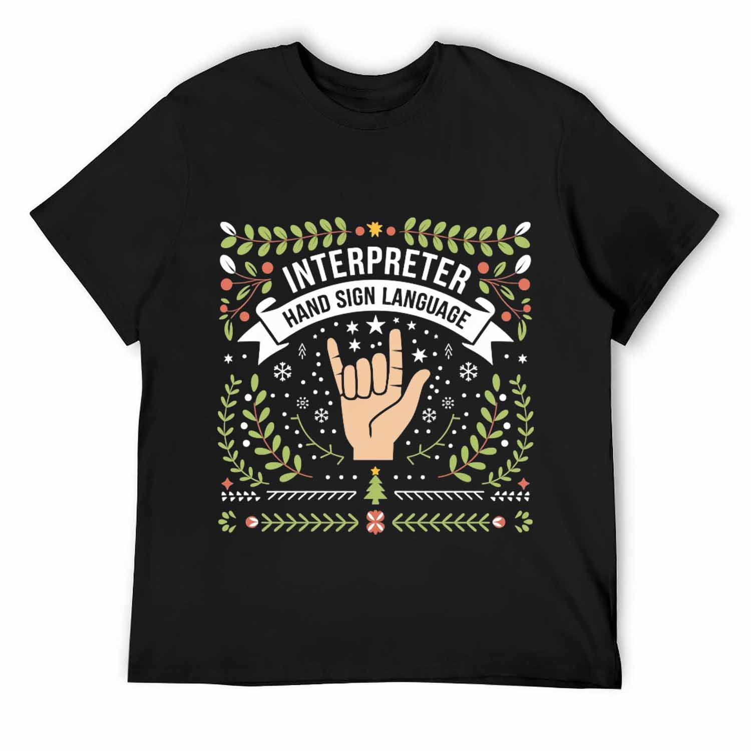 Interpreter Hand Sign Language Shirt Red Heart Graphic T-Shirt For ...