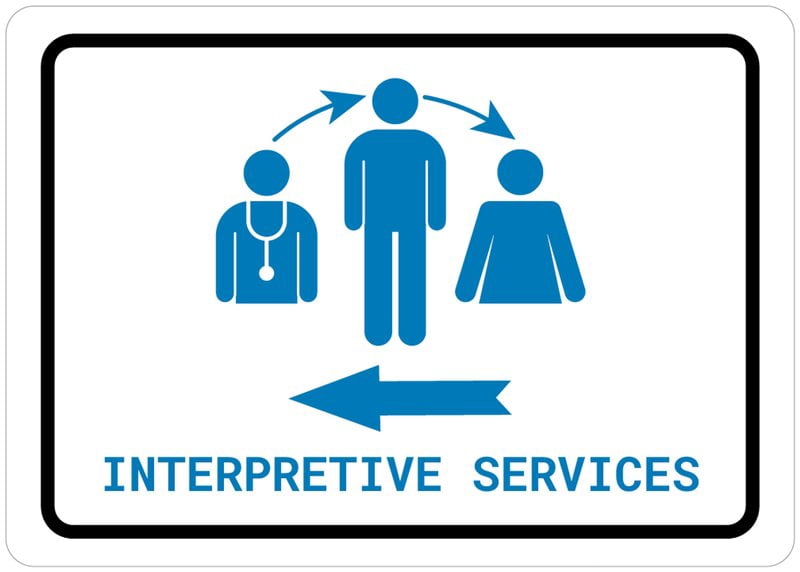 Interpretive Services Left Arrow Sign Metal 12"X8" Rust Free Aluminum ...