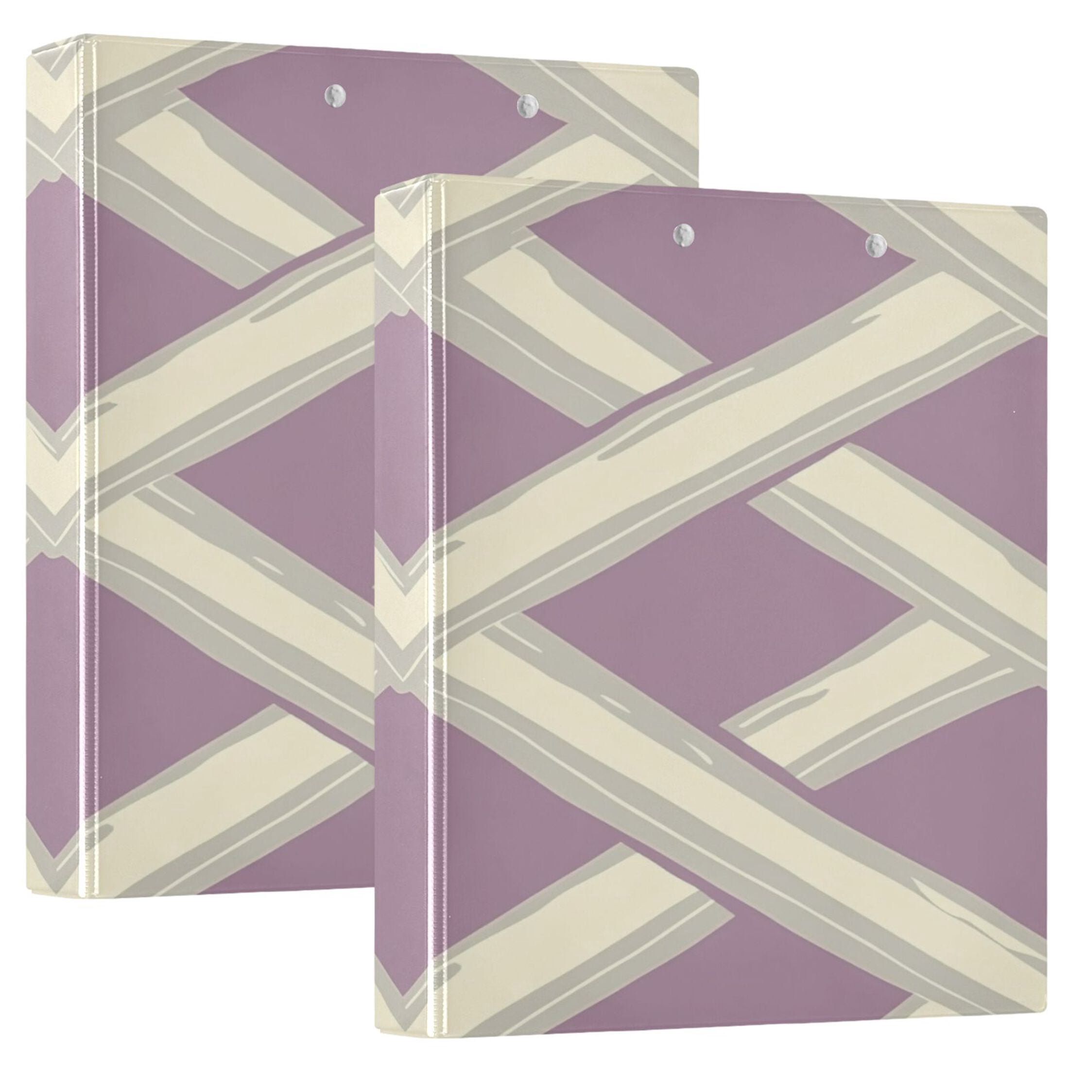 Intersecting Grids Pattern 12.4x10.6in PVC Round Ring Binder, D-Ring 3 ...