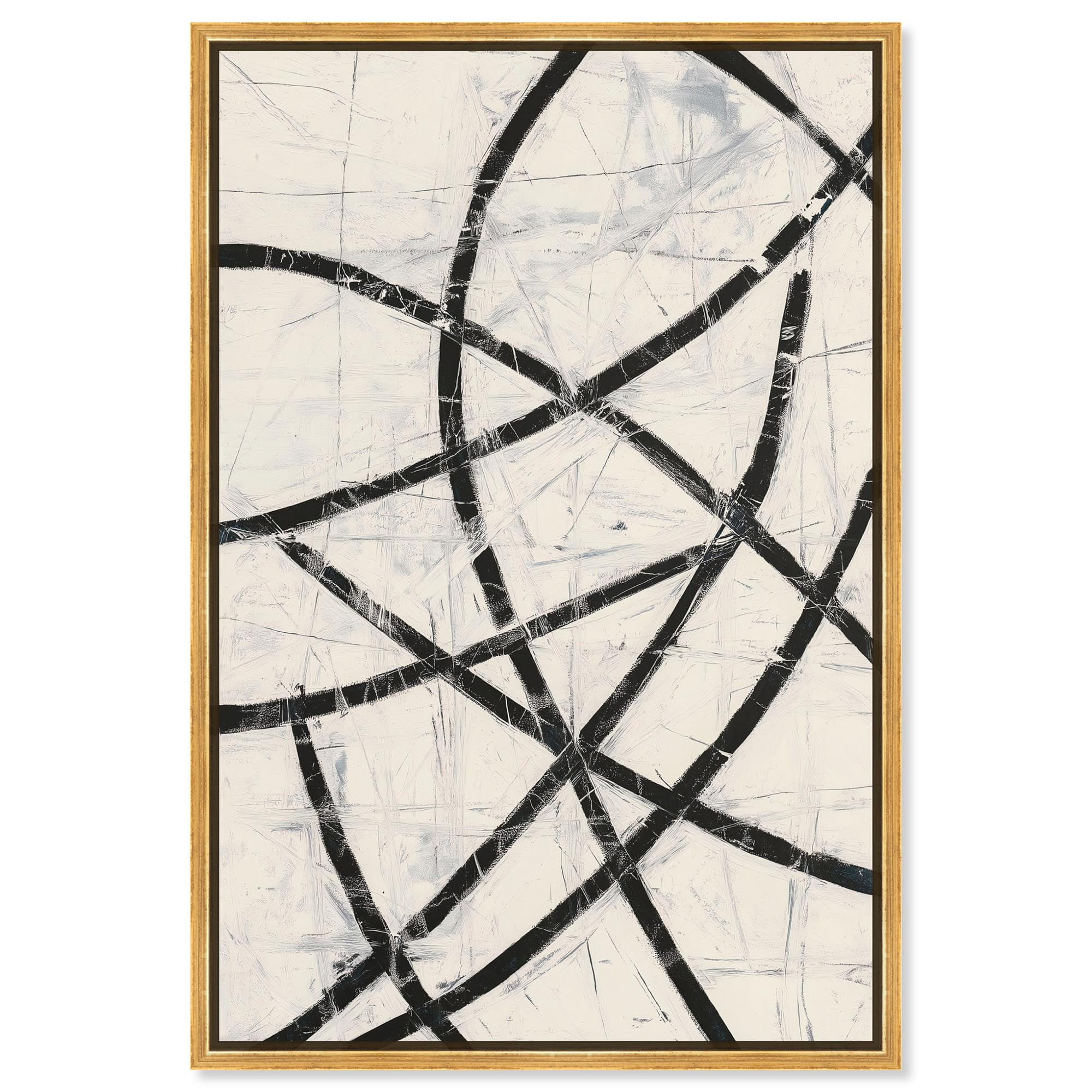 Intersecting Lines I Canvas Line Wall Decor by Art Remedy, Gold Frame ...
