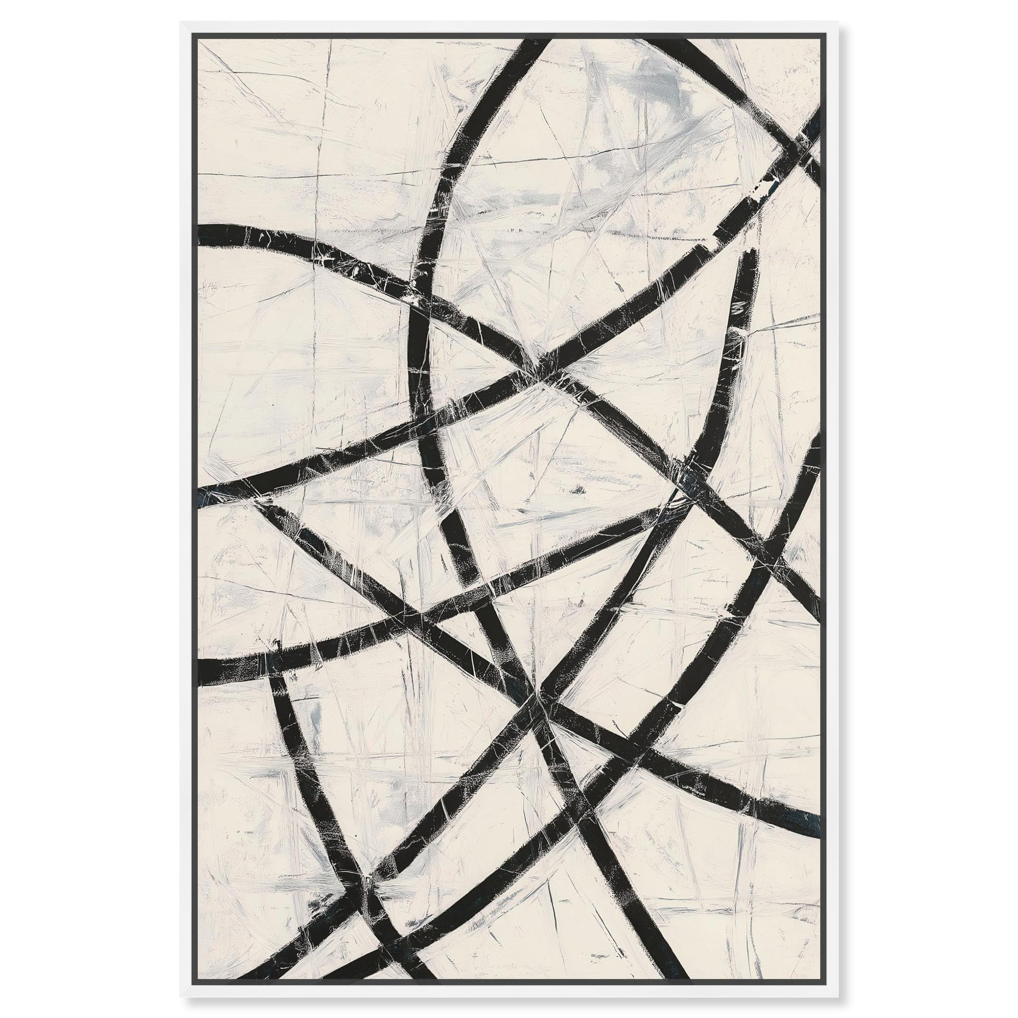 Intersecting Lines I Canvas Line Wall Decor by Art Remedy, White Frame ...