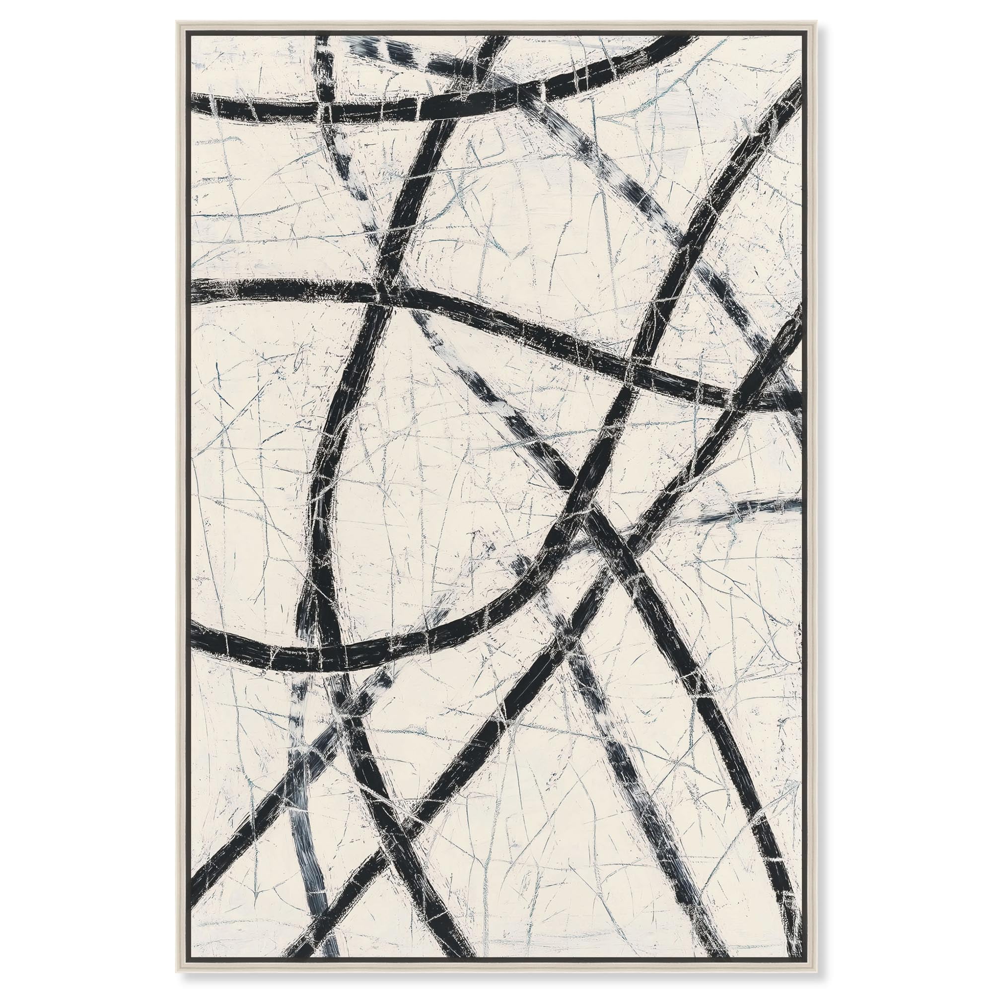 Intersecting Lines II Canvas Line Wall Decor by Art Remedy, Silver ...