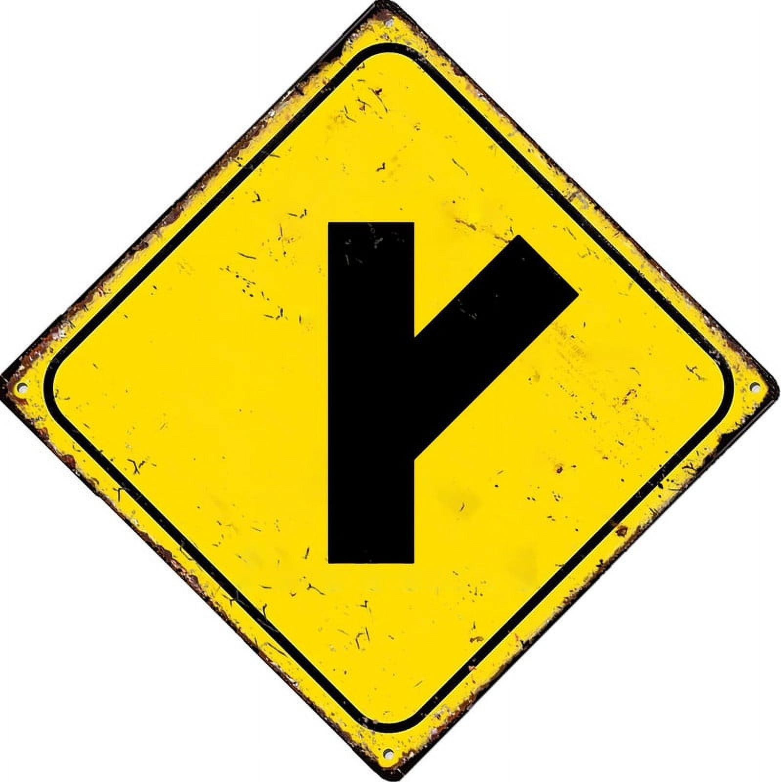 Intersection Warning Sign Right Side Road Outdoor Street & Home Bar ...