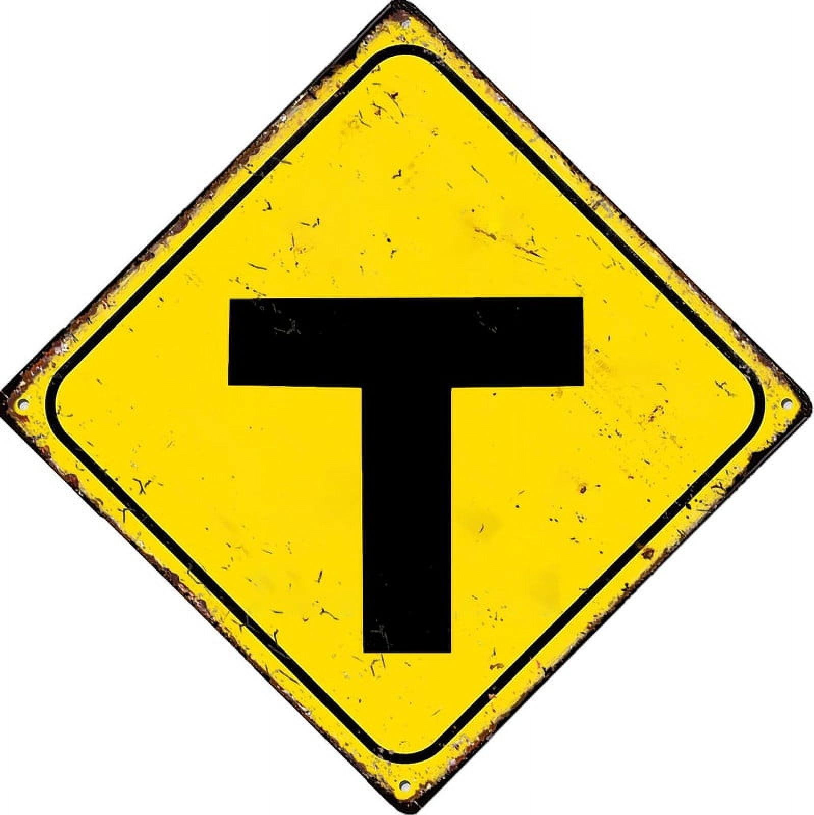 Intersection Warning Sign't Intersection Metal Sign Retro Wall Decor ...