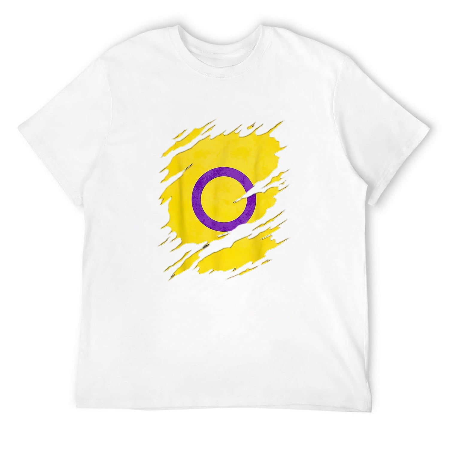 Intersex Pride Ripped Reveal T Shirt White Medium