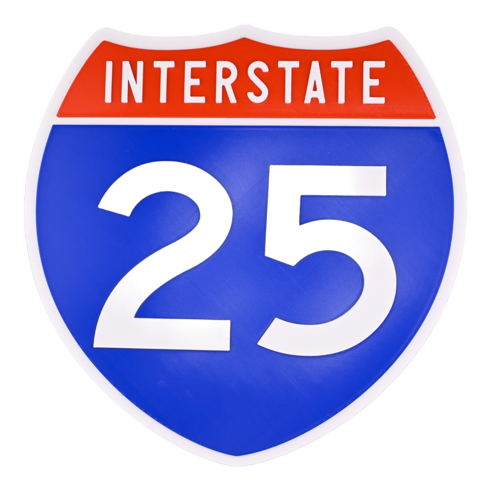 Interstate 25 Road Sign Replica | 8.53 x 8.54 Inches | Blue with White ...