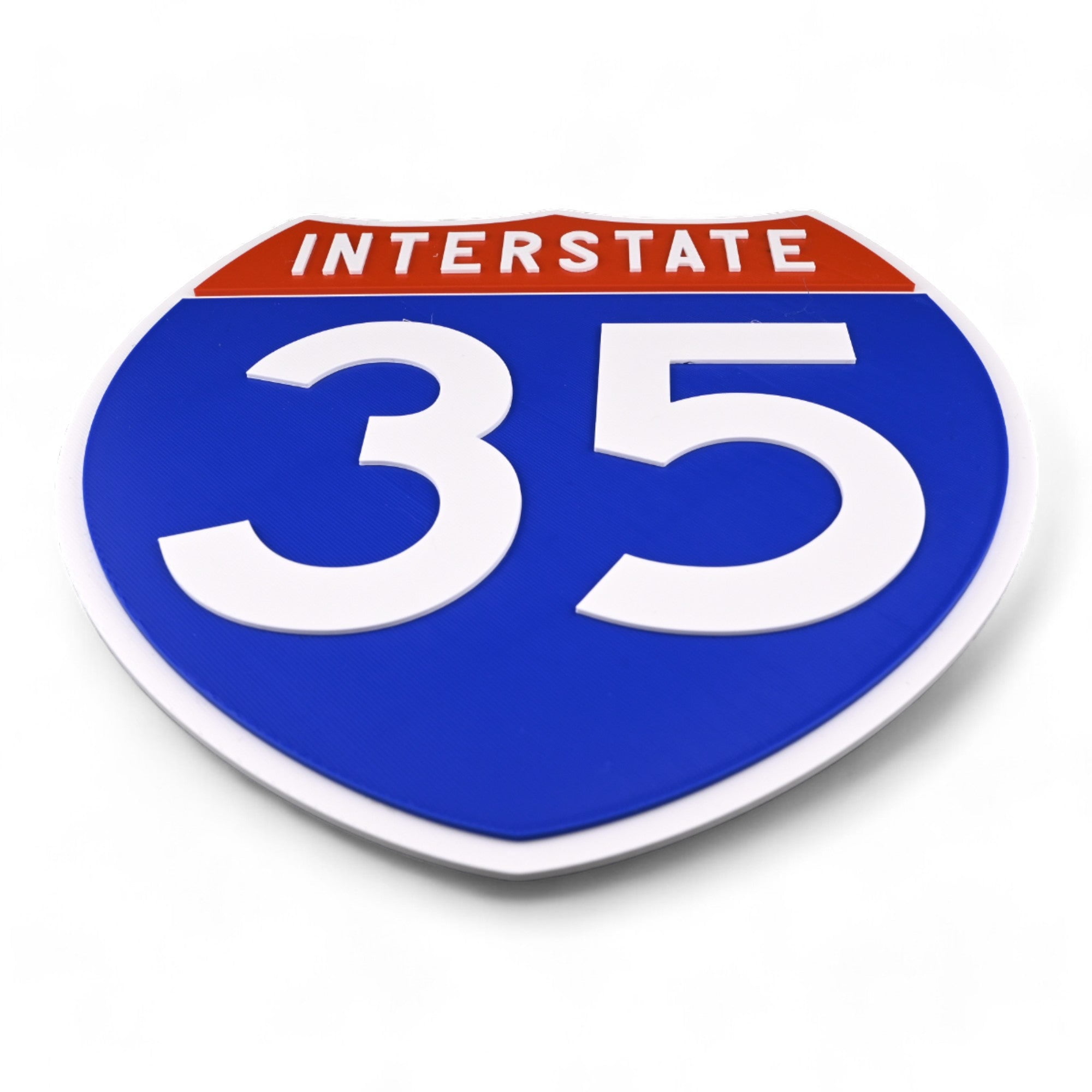 Interstate 35 Road Sign Replica | 8.53 x 8.54 Inches | Blue with White ...