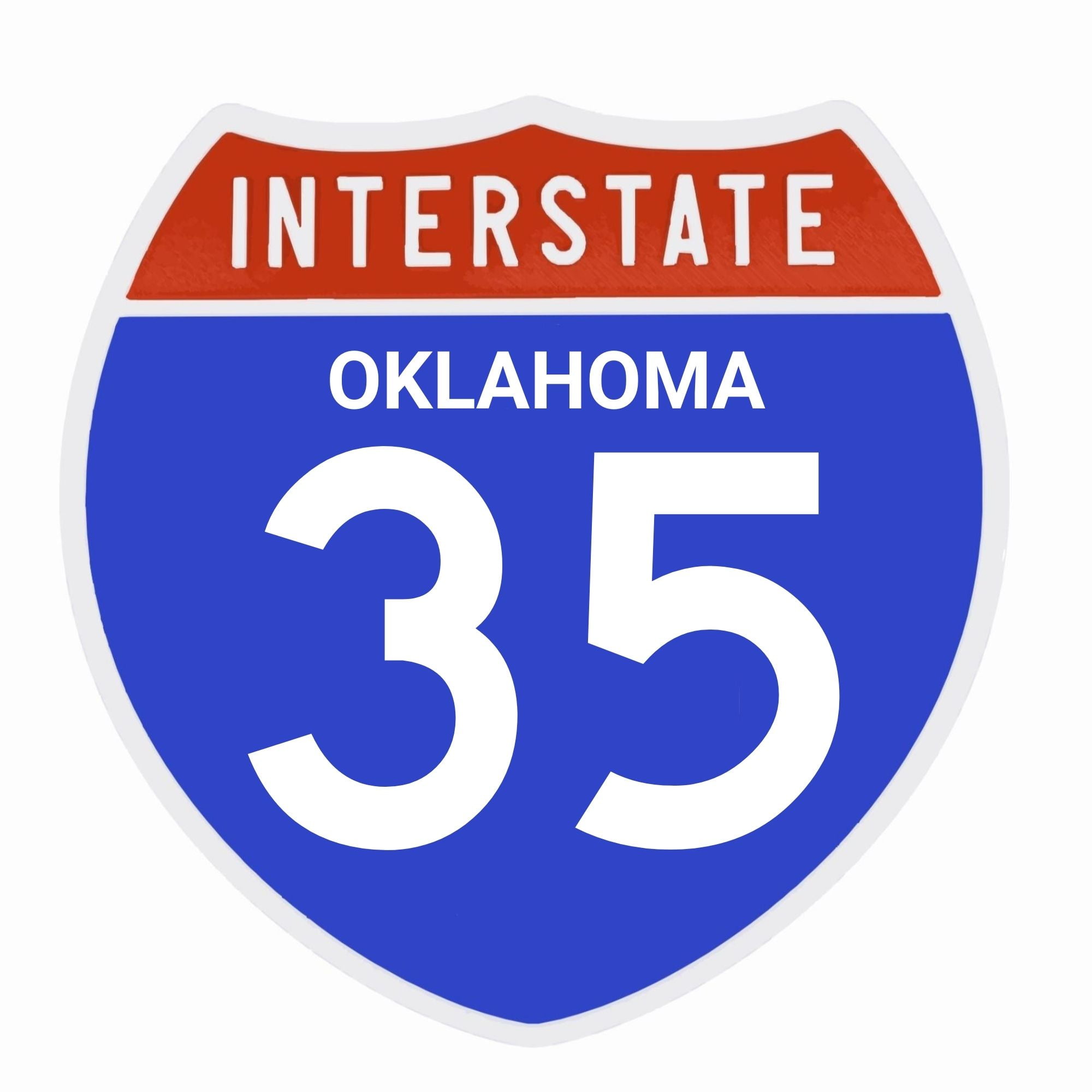 Interstate 35 Road Sign Replica, OKLAHOMA Personalized Travel Decor, 8. ...